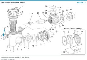 Připojovací šroubení Winner 63 mm set 2 ks – S92400158