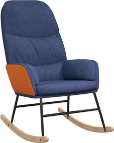 Houpací křeslo se stoličkou modré textil 3097405