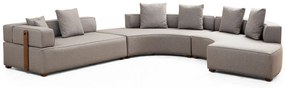 Designová rohová sedačka Galatea 360 cm šedá - pravá
