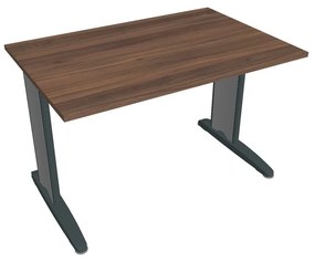 Stůl pracovní rovný 120 cm - Hobis Flex FS 1200 Dekor stolové desky: ořech, Barva nohou: černá