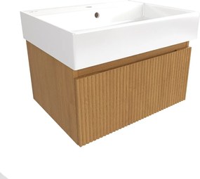 Koupelnová skříňka s umyvadlem SAT Evolution 58x30x44,5 cm dub medový mat SATEVO60DMU2
