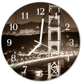 Nástenné skleněné hodiny most