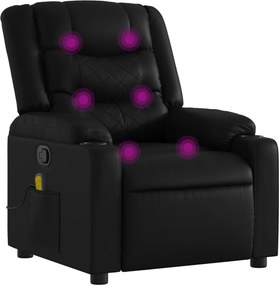 Masážní polohovací křeslo černé, umělá kůže 3206831