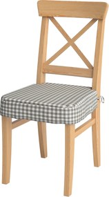 Sedák na židli IKEA Ingolf barva šedá látka vzorované
