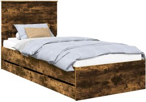 Rám postele s čelo Kouřový dub 75 x 190 cm Inženýrské dřevo 3409514