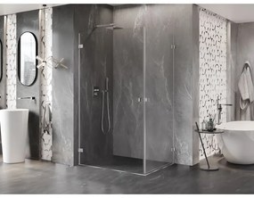 Mexen Lunar-B Duo, výklopný sprchový kout 100 x 70 cm, 8mm čiré sklo, chromový profil, 832-100L-070P-01-00