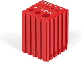 Plastový box pro ukládání šestihranných klíčů 2–10 mm, modul 5x5, 8 dutin, červená