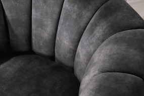 Designové otočné křeslo Kalei tmavě šedý samet