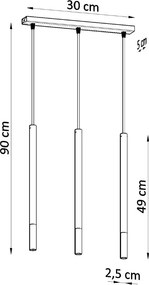 Sollux Lighting Závěsné svítidlo MOZAICA 3L černé/měděné