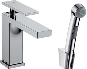 Hansgrohe Tecturis E, páková umyvadlová baterie 110 s ruční sprchou Bidette, chromová, HAN-73210000
