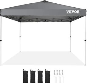 Párty stan Pop Up Canopy 3,05 × 3,05 m s přenosnou taškou pro kempování tmavě šedá