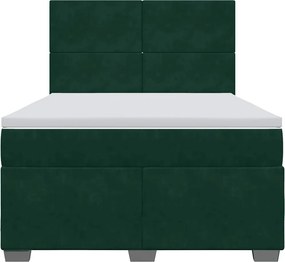Box spring postel s matrací tmavě zelená 160x200 cm samet 3290951