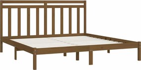 Rám postele medově hnědý masivní dřevo 200 x 200 cm 3105273