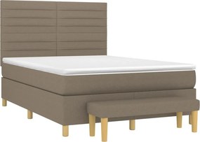 Box spring postel s matrací taupe 140x200 cm textil 3137241
