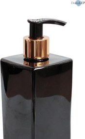 Dávkovač na mýdlo 500 ml černý s černo-zlatou pumpičkou LUNA