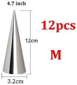 Kuchyňské nerezové kornoutky, trubičky na pečení - 6, 12 nebo 24 ks Barva: 12 ks Kónický M
