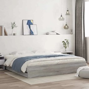 vidaXL Rám postele se zásuvkami 180x200 cm kompozitní dřevo [3207252] Barva: šedá sonoma