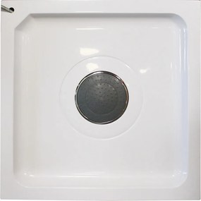 Mereo Mereo, Sprchový box se střechou, čtvercový, satin ALU, sklo Point, zadní stěny bílé, CK34172KMSW