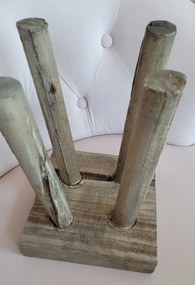 Dekorační stolička ze světlého dřeva více antik - 18*18*26 cm