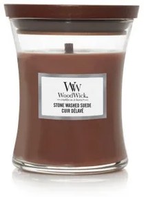 Aromatická svíčka váza, WoodWick Stone Washed Suede, hoření až 65 hod