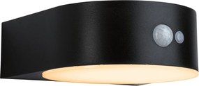 P 94730 Solární LED venkovní nástěnné svítidlo Eileen pohybové čidlo neláká hmyz IP44 2200K černá - PAULMANN