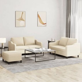3dílná sedací souprava s poduškami krémová textil 3201812