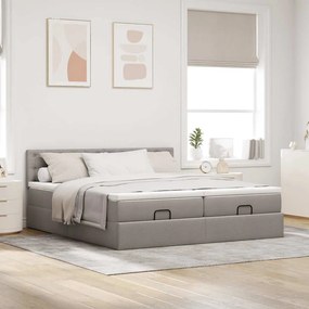 Osmanský rám postele s matrací taupe 180x200cm textil 3312040