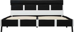 Rám postele s LED světlem černý umělá kůže 140 x 200 cm 280304