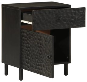 Noční stolek černý 50 x 33 x 60 cm masivní mangovníkové dřevo