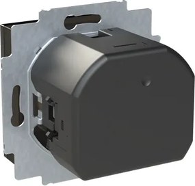 ABB Levit M zásuvka onyx/kouřová černá s USB nabíjením 5569H-A32357 63 s clonkami 2CHH693257A4063