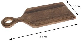 Excellent Houseware Prkénko na krájení Dark Mango, mangové dřevo, 43x18 cm