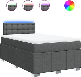 Box spring postel s matrací tmavě šedá 120x190 cm textil 3289322