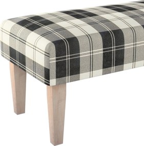 Dlouhá lavička 100x40cm barva černá látka pletený vzor, vzorované
