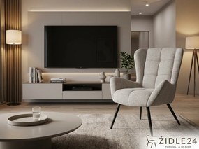Relaxační křeslo ušák LIKAM - hnědá látka
