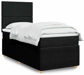 Box spring postel s matrací černá 90x200 cm textil 3294234