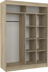 ADRK Furniture Skříň s posuvnými dveřmi a lacobelem BATIA 150 SW-BAT-S+CHL-150+A515