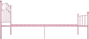 Rám postele růžový kov 90 x 200 cm 284537