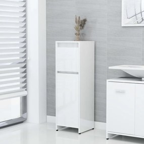802666 vidaXL Koupelnová skříňka bílá vysoký lesk 30 x 30 x 95 cm dřevotříska