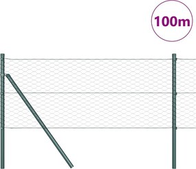 Hexagonální kotvení plotu 100 x 0,6 m Ocel potažená PVC Šedá 3352879
