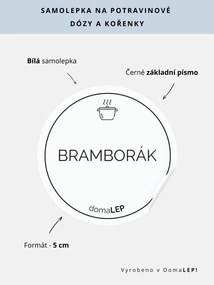 Samolepka na kořenky BRAMBORÁK bílá 5 cm základní písmo
