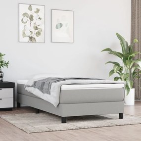 Box spring postel s matrací světle šedý 100 x 200 cm textil 3144053
