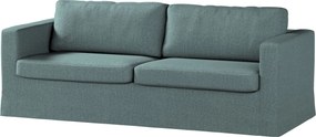 Potah na pohovku IKEA Karlstad 3-místná, nerozkládací, dlouhý barva modrá látka pletený vzor