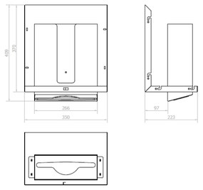 NOFER ESSENTIA zrcadlová skříňka 1200 mm se dvěma automatickými dávkovači mýdla a se dvěma zásobníky na papírové ručníky - MUM000127