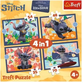 TREFL Puzzle Lilo  Stitch: Prázdniny na Havaji 4v1 / 35+48+54+70 dílků