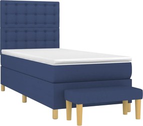 Box spring postel s matrací modrá 80x200 cm textil 3137435