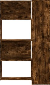 Rohová knihovna 4patrová kouřový dub 85 x 85 x 140 cm kompozit 3307814