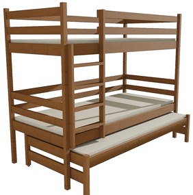 Patrová postel s výsuvnou přistýlkou PPV 015 90 x 200 cm - DUB