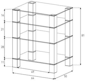 Hifi stolek SONOROUS RX 5040 (černé sklo + černé alu)