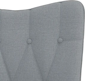 Houpací křeslo světle šedé textil 327611