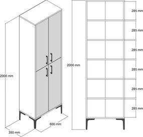 Skříň Berlin Walnut and Anthracite